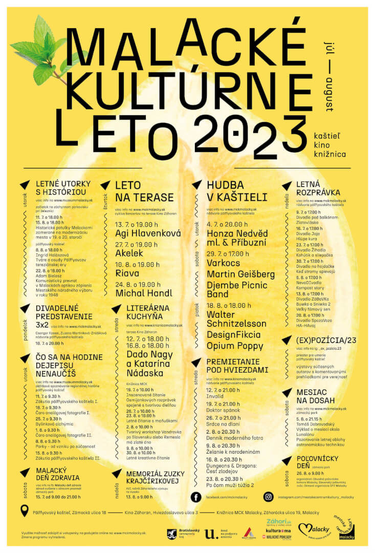 KULTÚRNE LETO 2023 - Podujatia